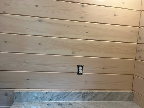 Mirror options for an outlet in the center of wall above vanity