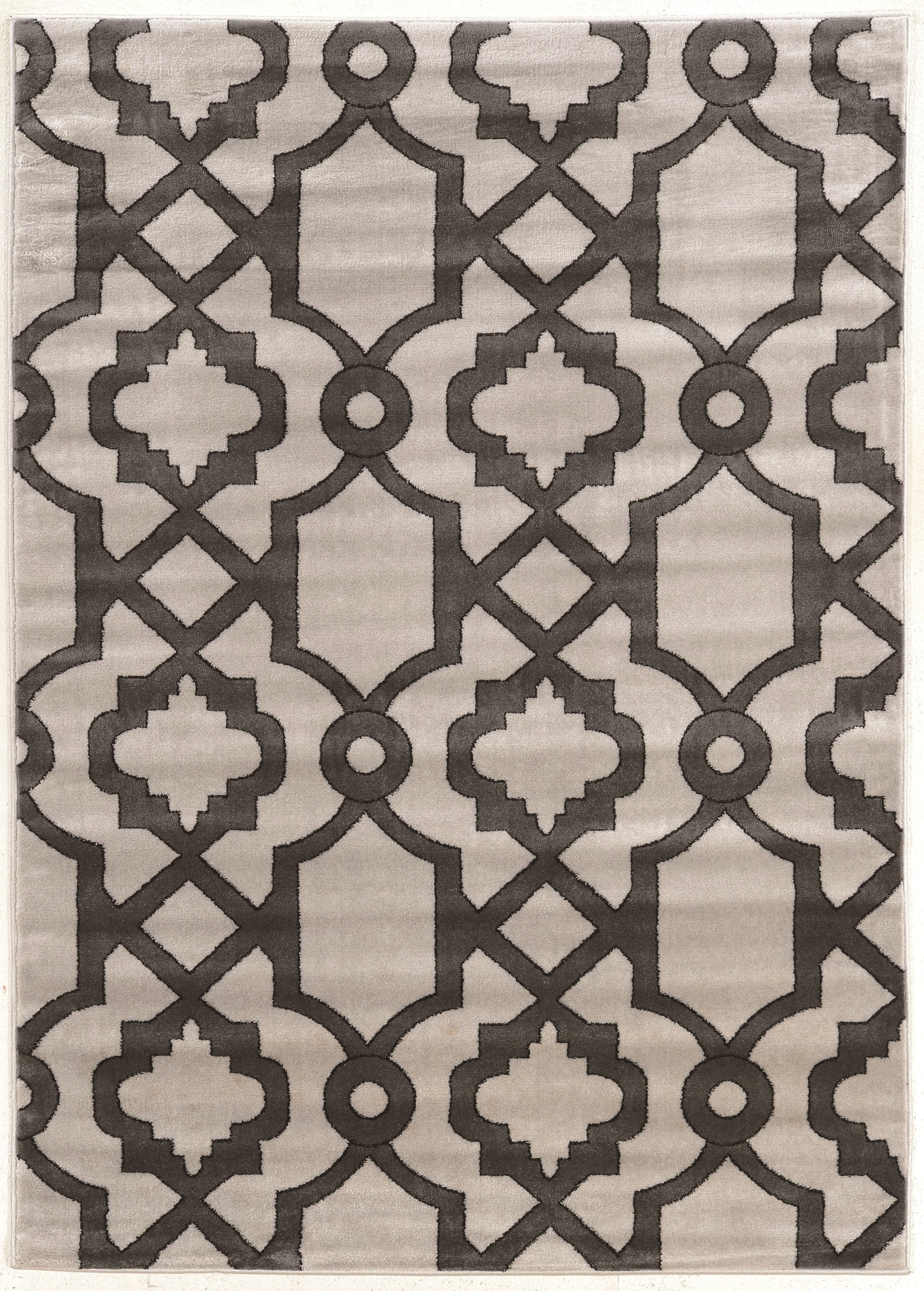 7.25 X 5 Feet Power Loom Polypropylene Rug with Trellis Pattern, Gray ...