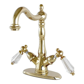Unique Elegant Bathroom Faucet, High Spout & 2 Acrylic Levers ...