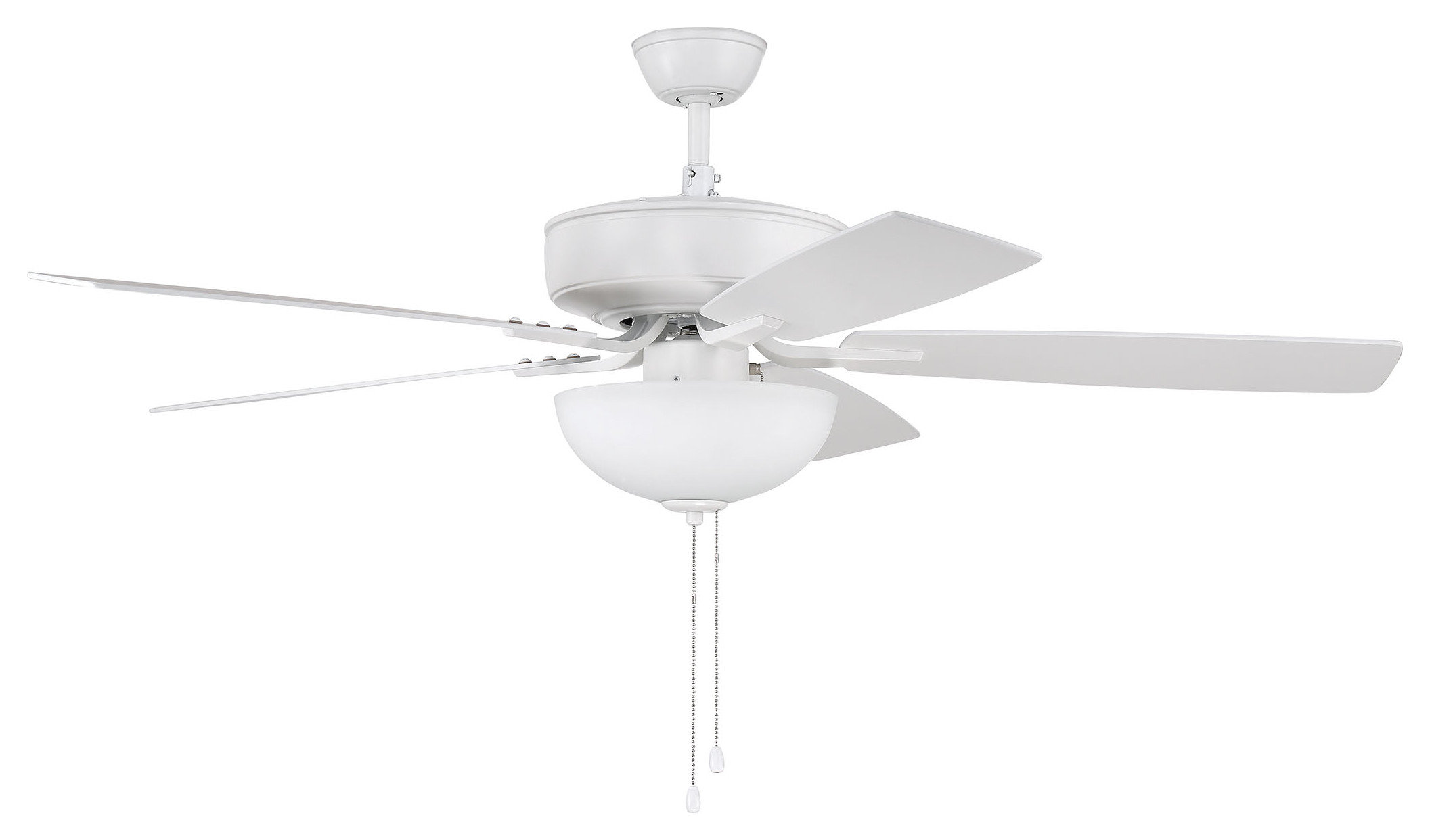 52" Pro Plus Fan in White with Blades and White Bowl Light Kit (P211W5 ...