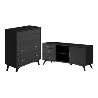 Home Square 2 Piece Set with TV Console and Multifunction Chest in ...