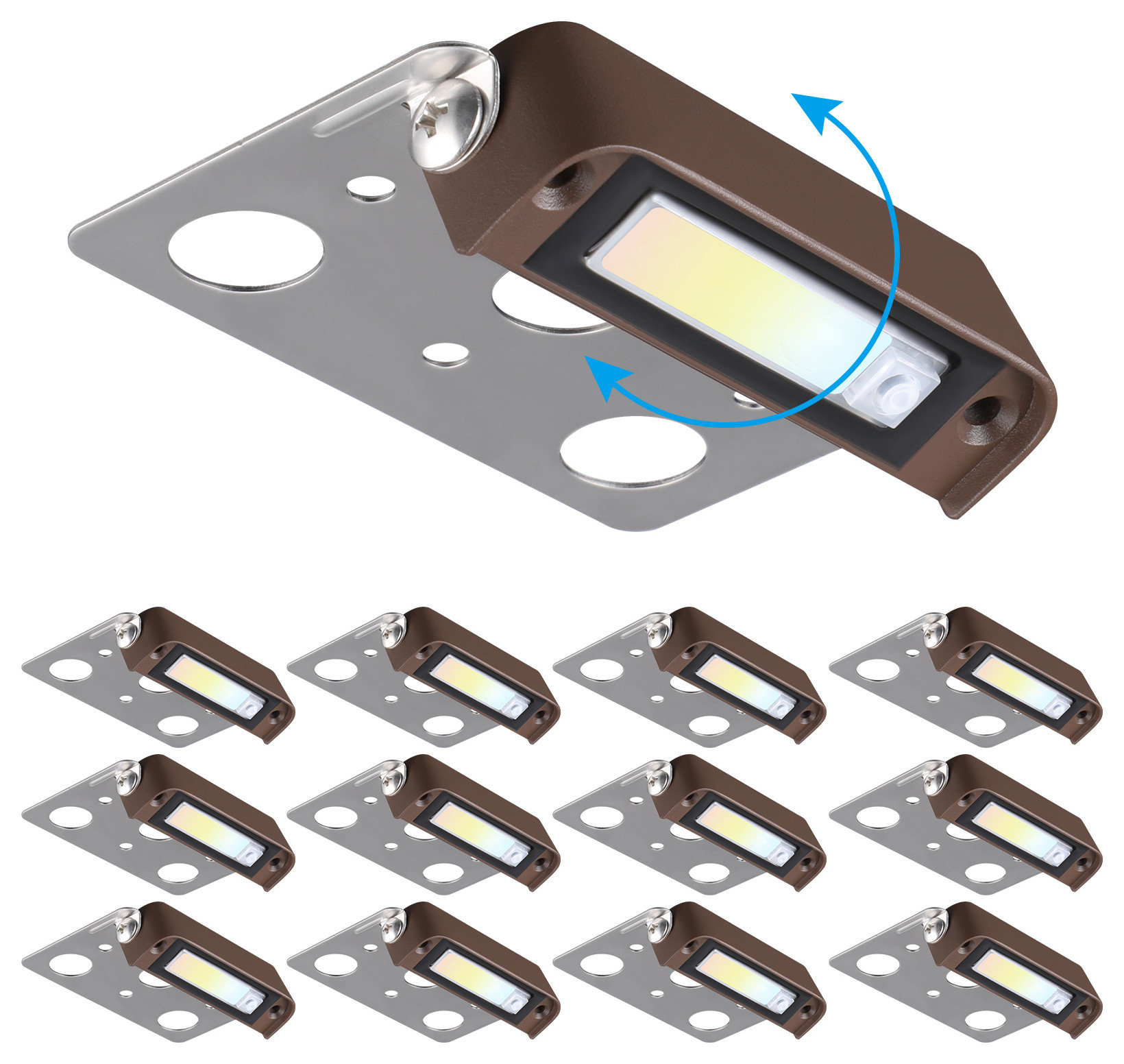 12 Pack LED Low Voltage Hardscape Lighting, 4" LED Retaining Wall ...