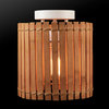 Bali 1-Light Matte White Flush Mount Ceiling Light with Natural Bamboo Shade - Asian - Flush ...