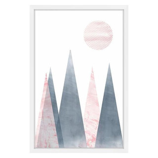 "Striped Moon" Framed Painting Print, 16"x24" - Contemporary - Prints ...