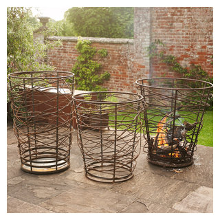 Twisted metal fire braziers - Industrial - Deck - Wiltshire - by ...