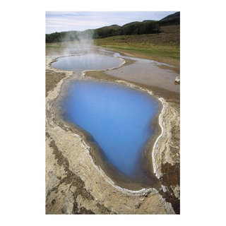 Steaming Mineral Hot Springs, Geyser Thermal Field, Iceland-Paper Art ...