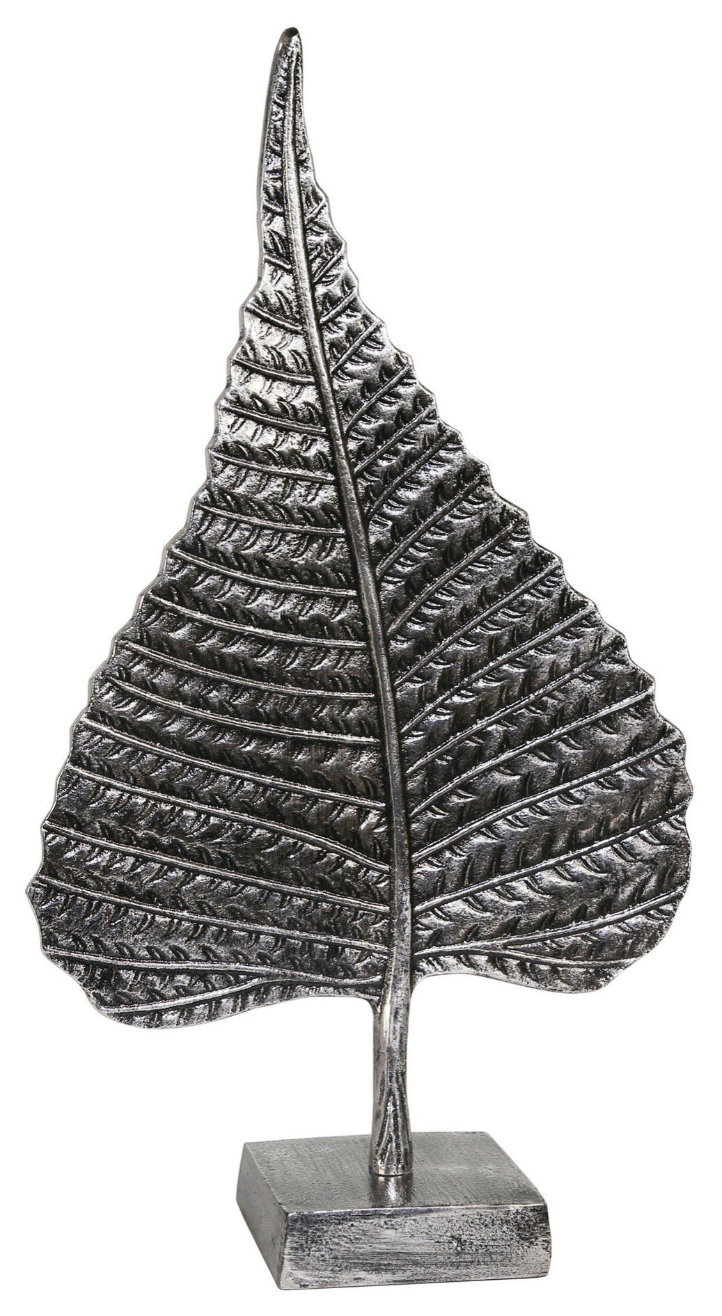 Aluminum Leaf On Stand, 18" Nickel Antique - Contemporary - Decorative ...
