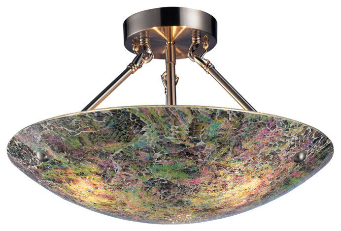 Avalon 3-Light Semi Flushmount, Satin Nickel - Contemporary - Flush ...