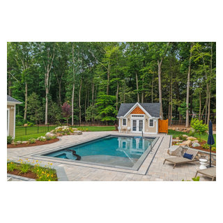 Simsbury, CT Rectangular Pool with Landscaper Clarke Landscapes ...