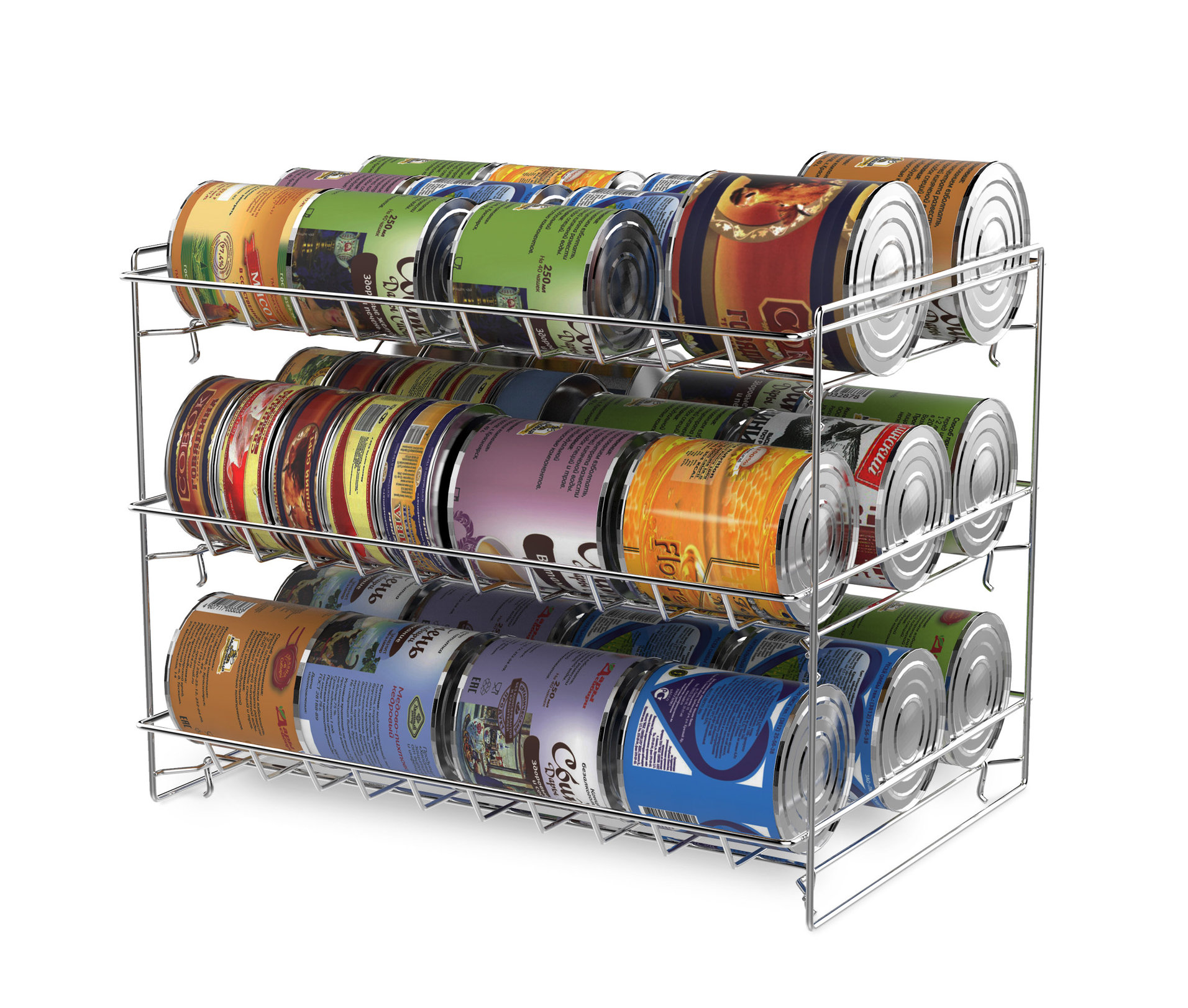 3-Tier Can Organizer, Dispenser Rack Holds up to 27 Cans - Modern ...