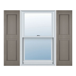 MidAmerica Two Equal Panels, Raised Panel Shutters, Clay, 45"H x 14.5"W ...