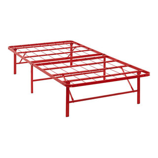 Horizon Twin Stainless Steel Bed Frame, Red - Bed Frames - by ...