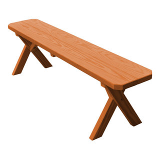 Pressure Treated Pine Cross Leg Picnic Bench, 5 Foot - Transitional ...