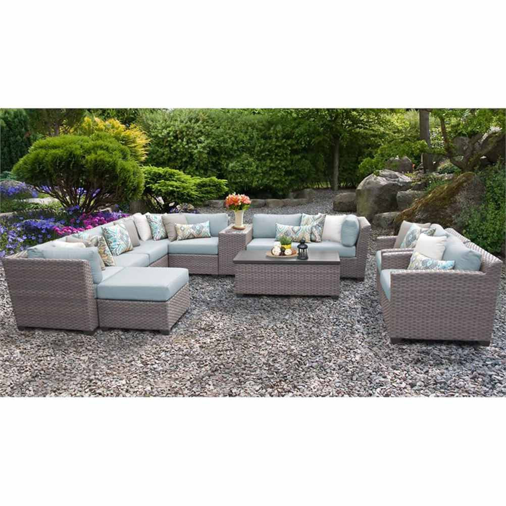 Florence 12 Piece Outdoor Wicker Patio Furniture Set 12b in Spa ...