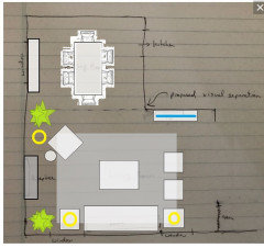 How to visually separate living and dining rooms?