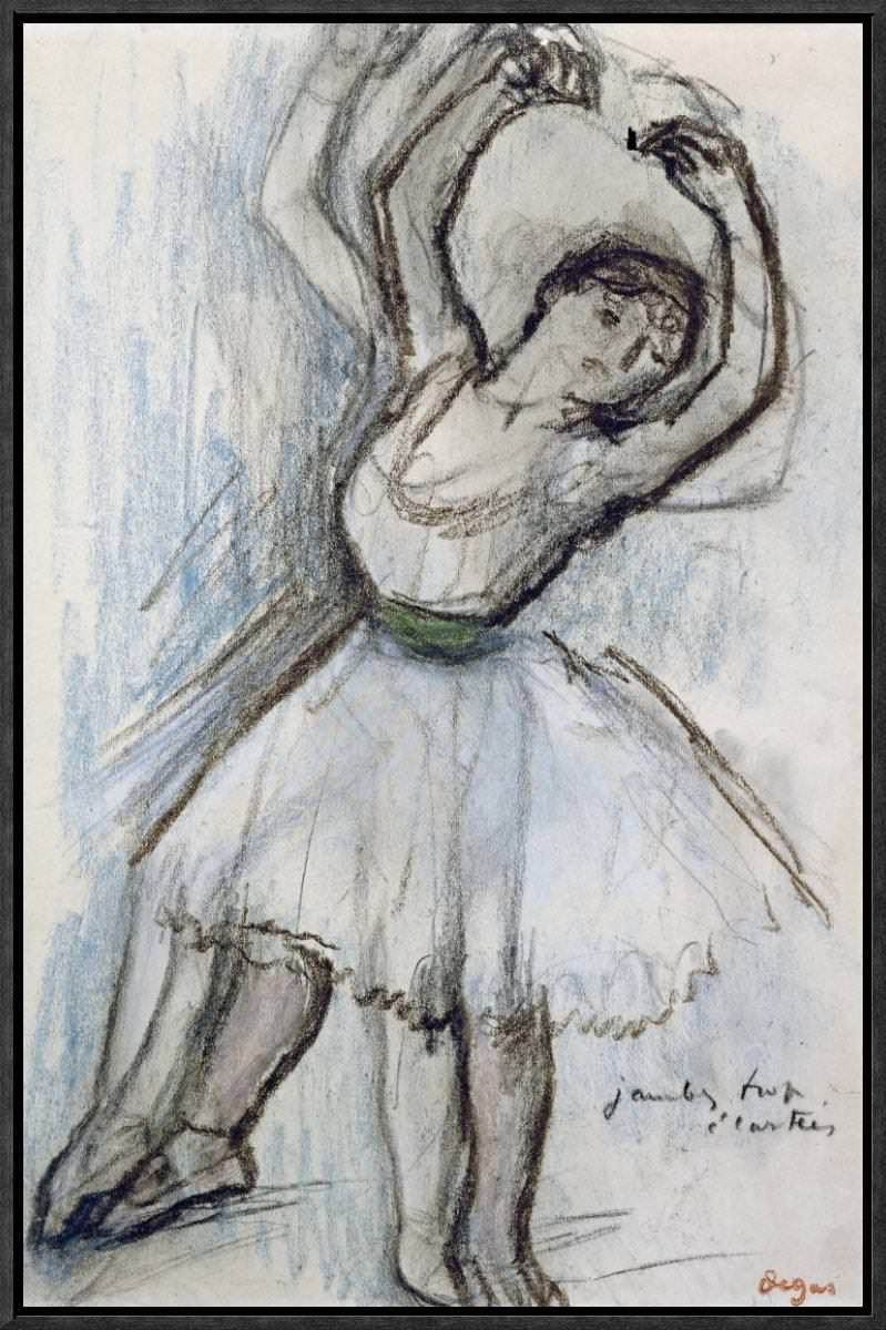"Study of a Dancer" Framed Canvas Giclee by Edgar Degas, 15x23", 14"X22 ...