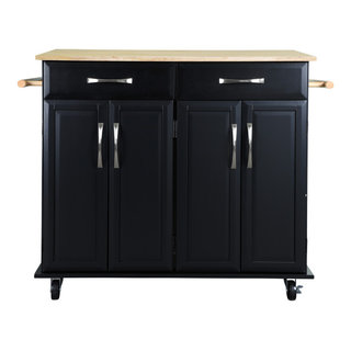 Utopia Alley Kitchen Cart with Storage Cabinets, Handles, Rolling ...
