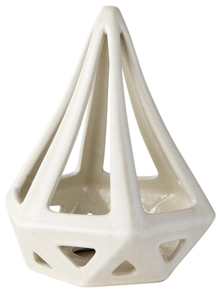 Hood White Geometric Ceramic Object - Contemporary - Decorative Objects ...