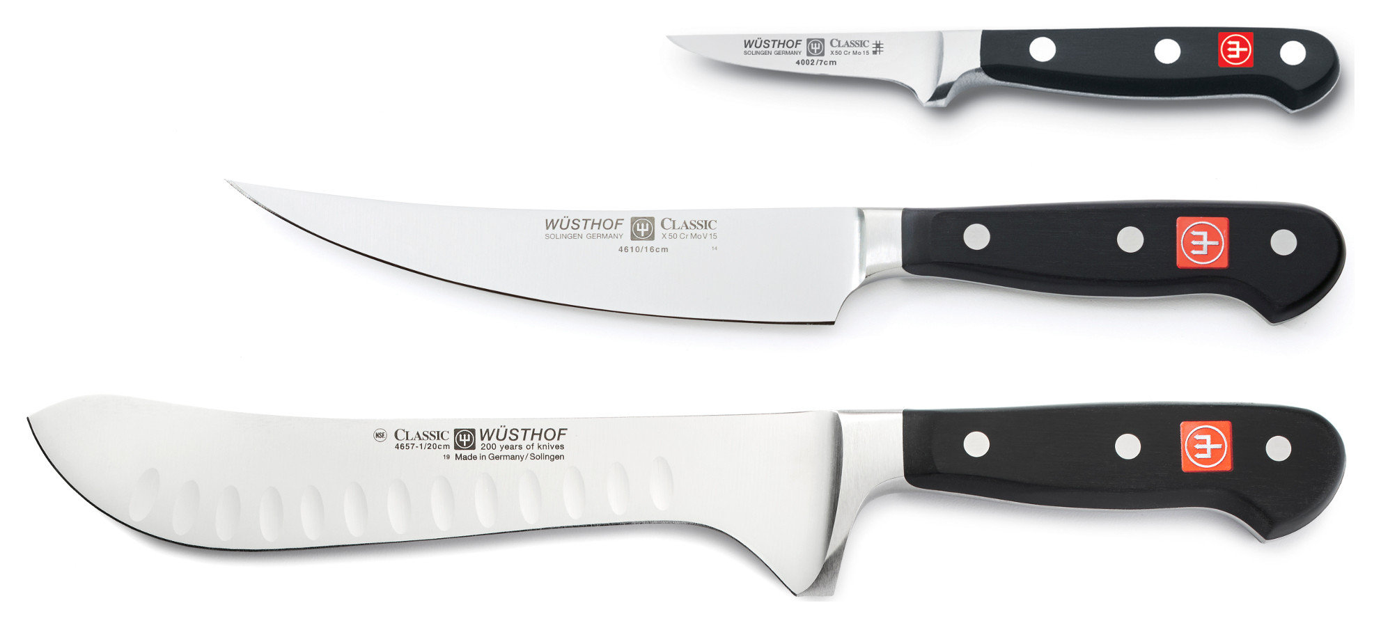Wusthof Classic Stainless Steel 3 Piece Artisanal Butcher Set ...