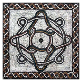 Romanesque Mosaic Square, Gala, 31" x 31" - Contemporary - Tile Murals ...