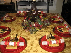 Setting a square dining room table