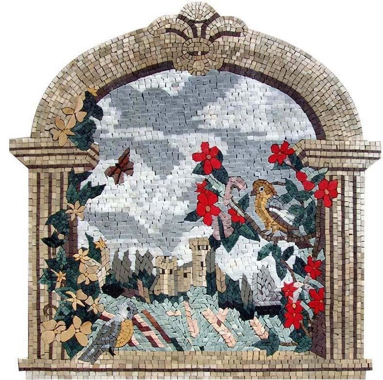 Natural Scene Mosaic, 36" x 36" - Traditional - Tile Murals - by ...
