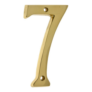 Genuine Solid Brass 4" House Number: #7 - Transitional - House Numbers ...