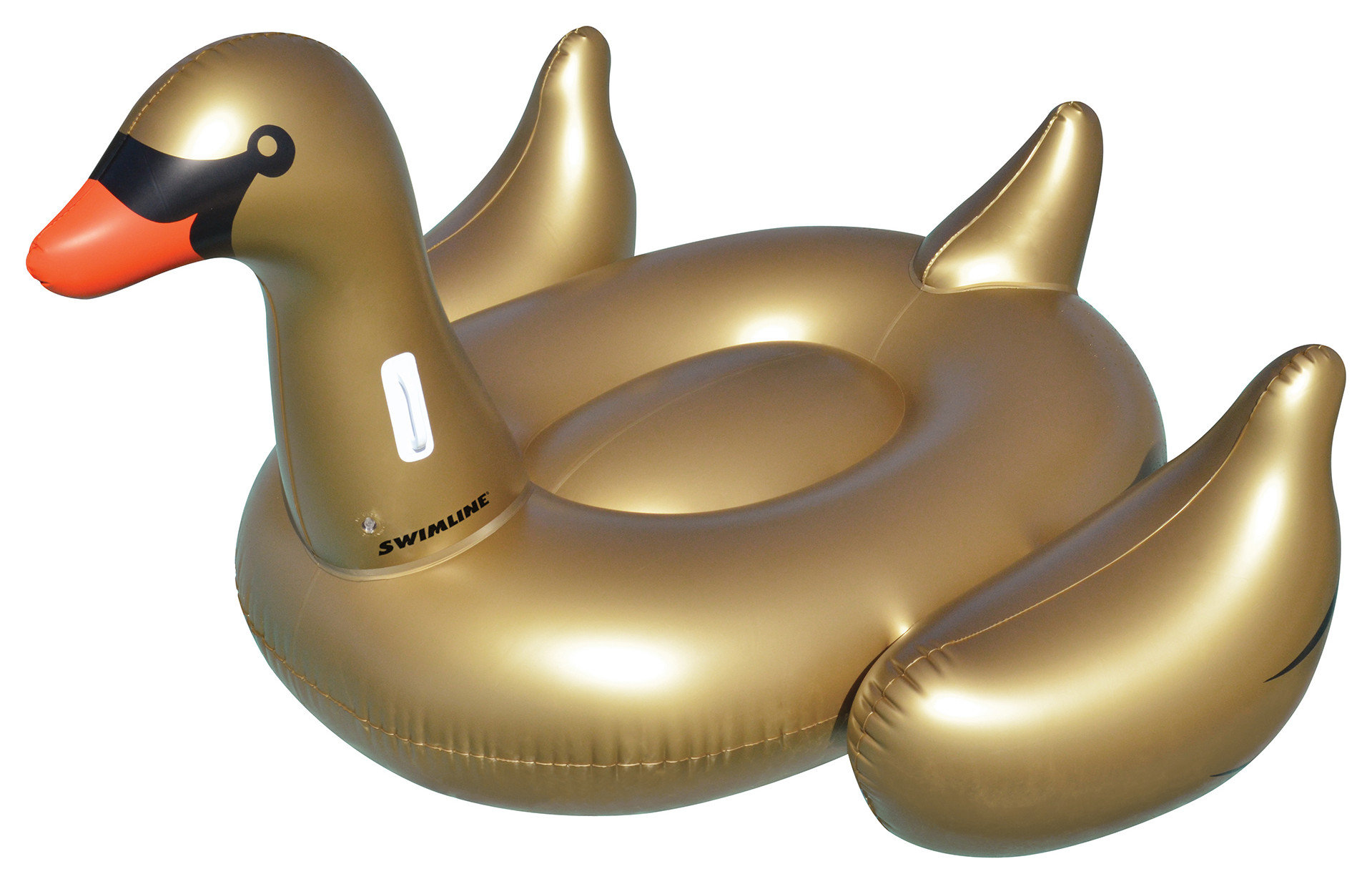 Inflatable Gold and Orange Giant Goose Swimming Pool Ride Float Toy 75 ...