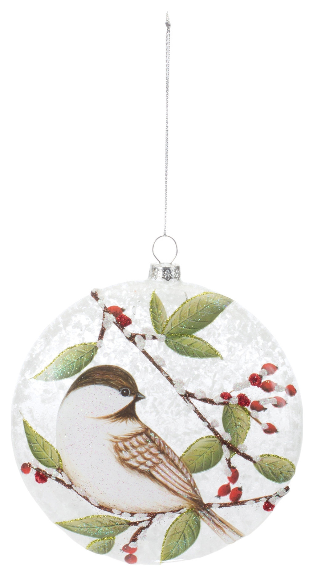 Glass Chickadee Bird Ball Ornament, Set of 6 - Traditional - Christmas ...