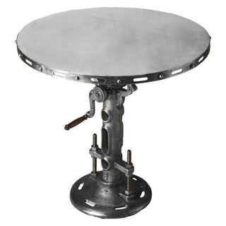 Fenwick Round Metal 31.5"W Adjustable Hall/Pub Table - Industrial ...