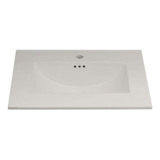 Ronbow 25 Single Bowl Rectangular Drop-In Bathroom Sink, 212225-WH ...