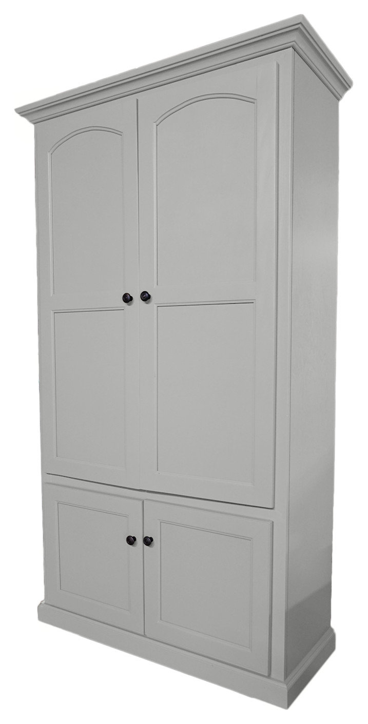 Extra Wide Traditional Kitchen Pantry Cabinet With Arched Doors ...