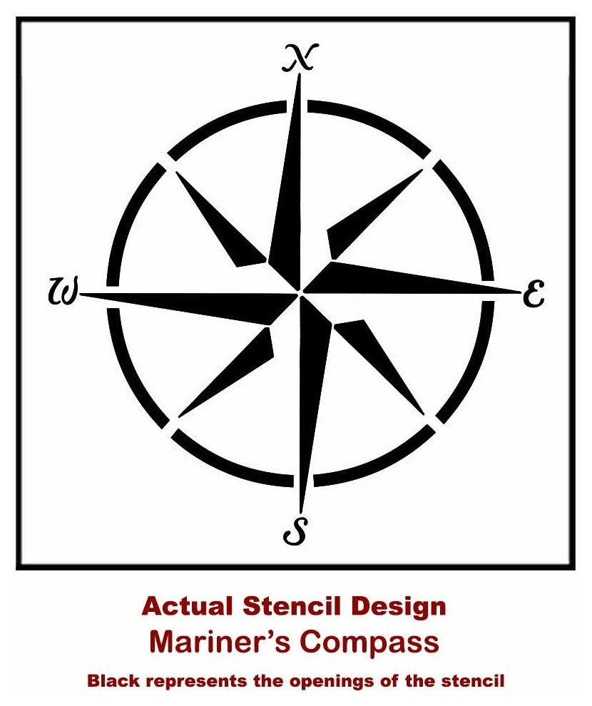 Mariner's Compass Wall Art Stencil, Reusable Stencils For Walls, Medium ...