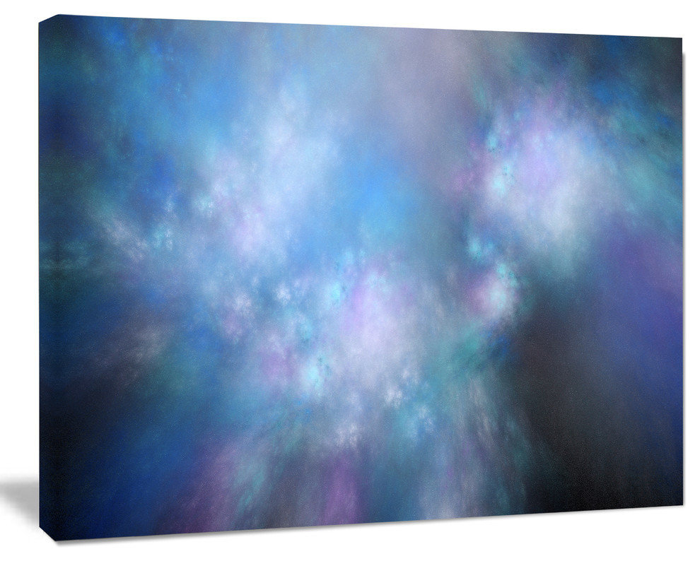 Perfect Light Blue Starry Sky, Abstract Canvas Art Print, 40"x30"x1.5 ...