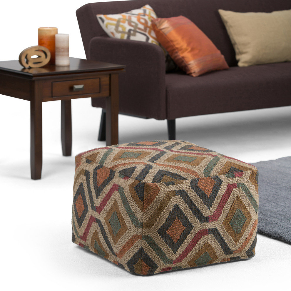 Johanna Square Pouf - Transitional - Floor Pillows And Poufs - by Simpli Home Ltd. | Houzz