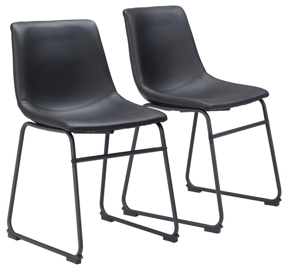 Black Smart Dining Chair Set, Belen Kox - Industrial - Dining Chairs ...