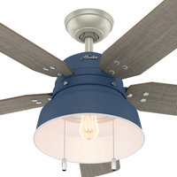 Hunter 52" Mill Valley Indigo Blue Ceiling Fan, LED Light and Pull ...