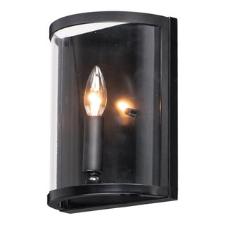 Maxim Sentinel 1-Light Wall Sconce 25259CLBK - Black - Transitional ...
