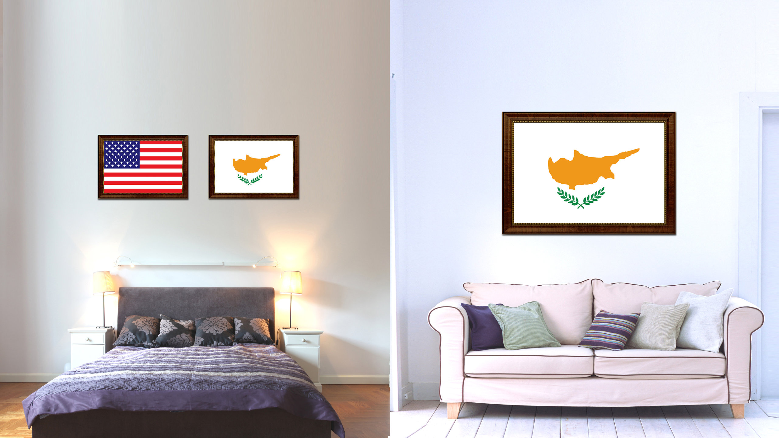 Cyprus Country Flag Canvas Print, 15"x21", 19"x27" - Traditional ...