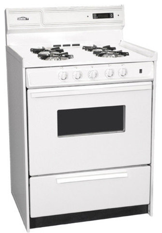 24" White deluxe gas range with electronic ignition WNM6307KW ...