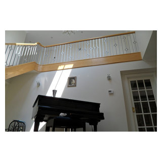 Ash stairs with metal balustrade - Contemporary - Kent - by Masson ...