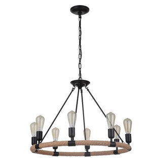 Dillon Eight Light Chandelier, 30.08"Wx23.43"H - Beach Style ...