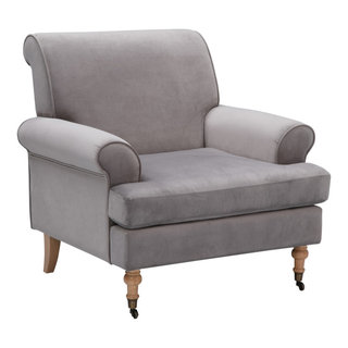 Rustic Manor Donna Accent Chair Saber Back Leg, Velvet - Traditional ...