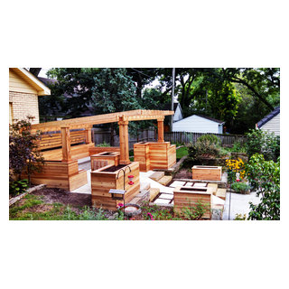 Pergola with Planter Boxes and Seat Bench - Modern - Other - by Savanna ...