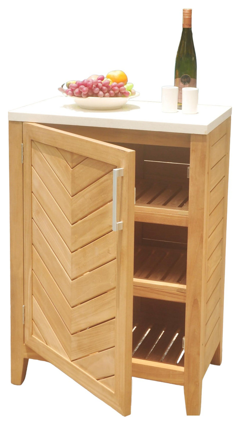 Ventura Teak Storage Cabinet Single Door - Bar, Patio Serving Area ...