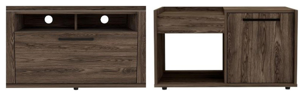 Home Square 2-Piece Set with Lyon Coffee Table & TV Stand in Dark ...