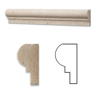 Ivory Travertine Honed OG-1 Chair Rail Molding Trim - Traditional ...