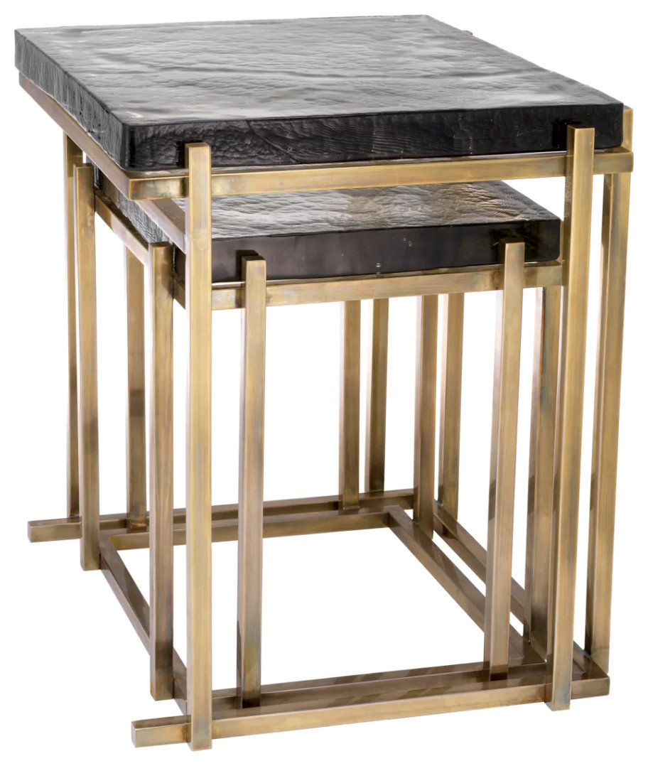 Square Glass Side Tables (2) | Eichholtz Niemeyer - Contemporary - Coffee Table Sets - by OROA ...