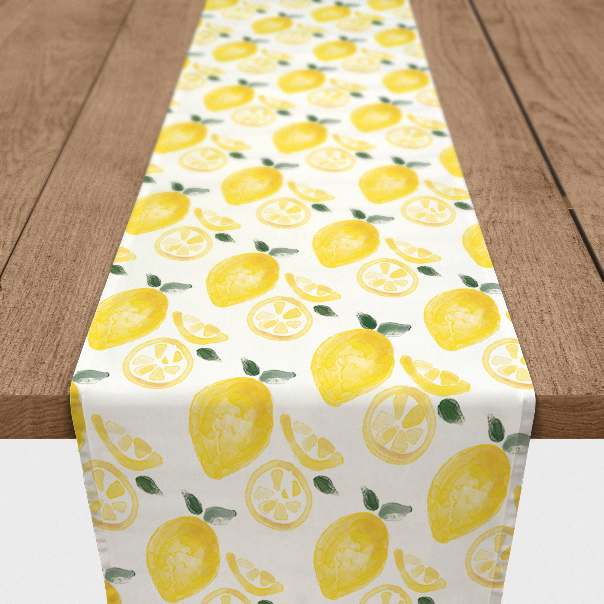 Watercolor Lemons Table Runner, 16x72 - Farmhouse - Table Runners - by ...
