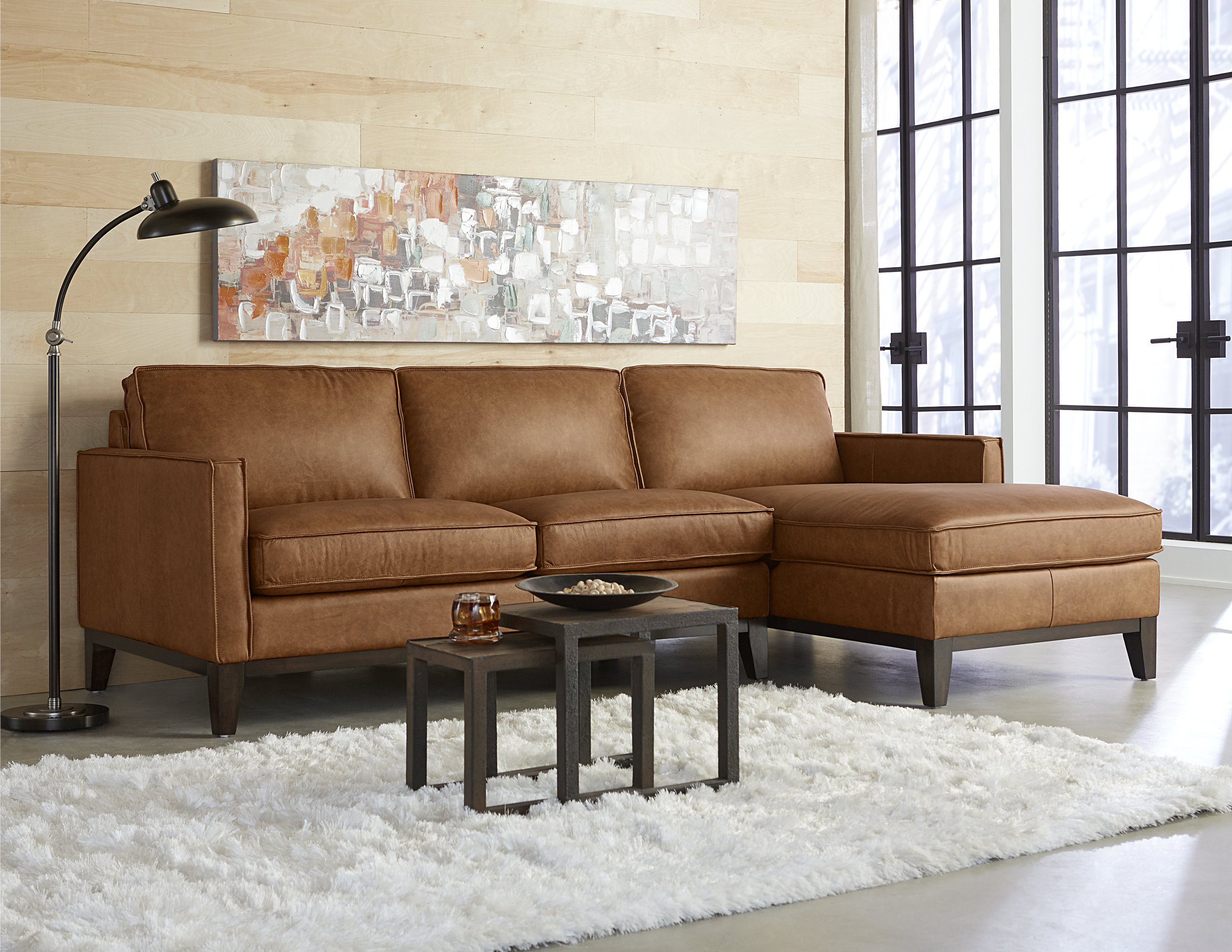 Pimlico 100% Top Grain Leather Sectional - Transitional - Sectional ...